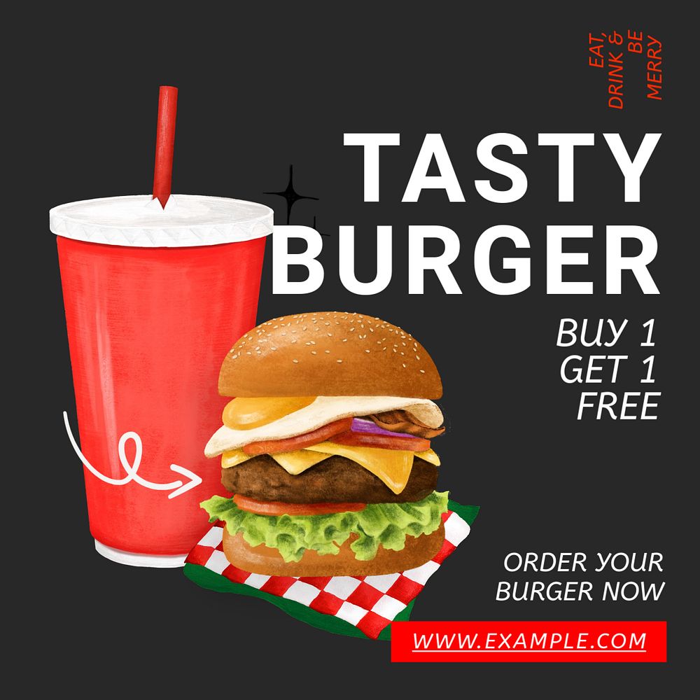 Restaurant promotion Instagram post template, | Premium Editable ...