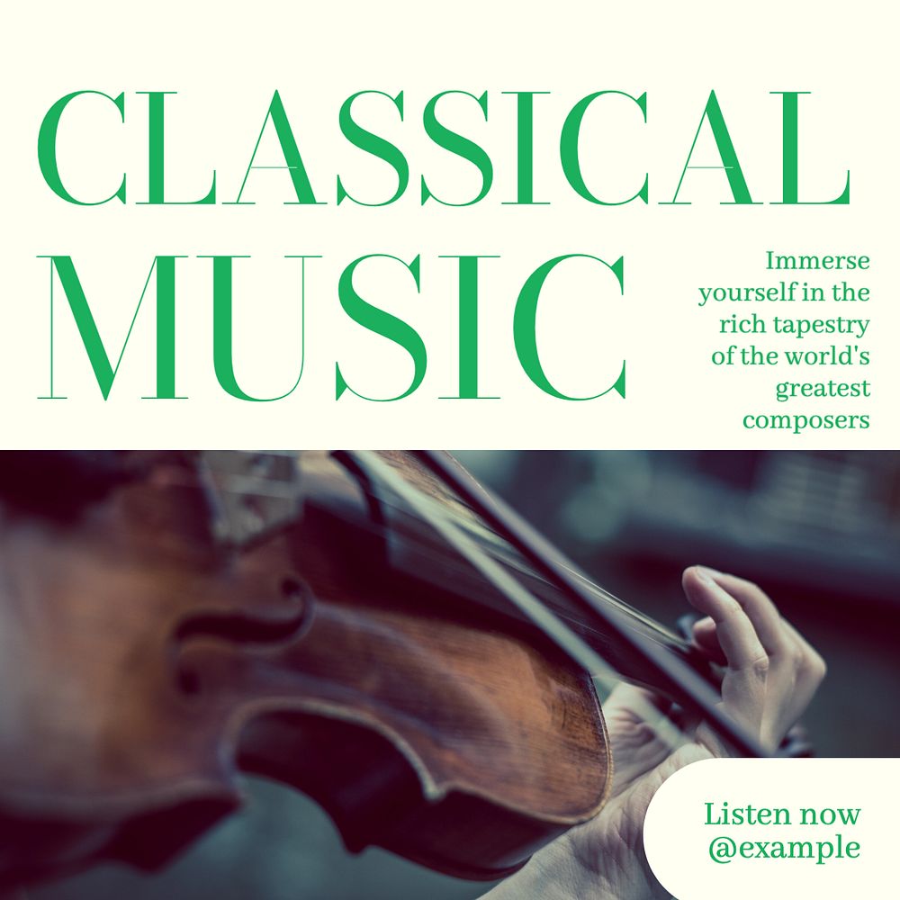 Classical music Instagram post template, | Premium Editable Template ...