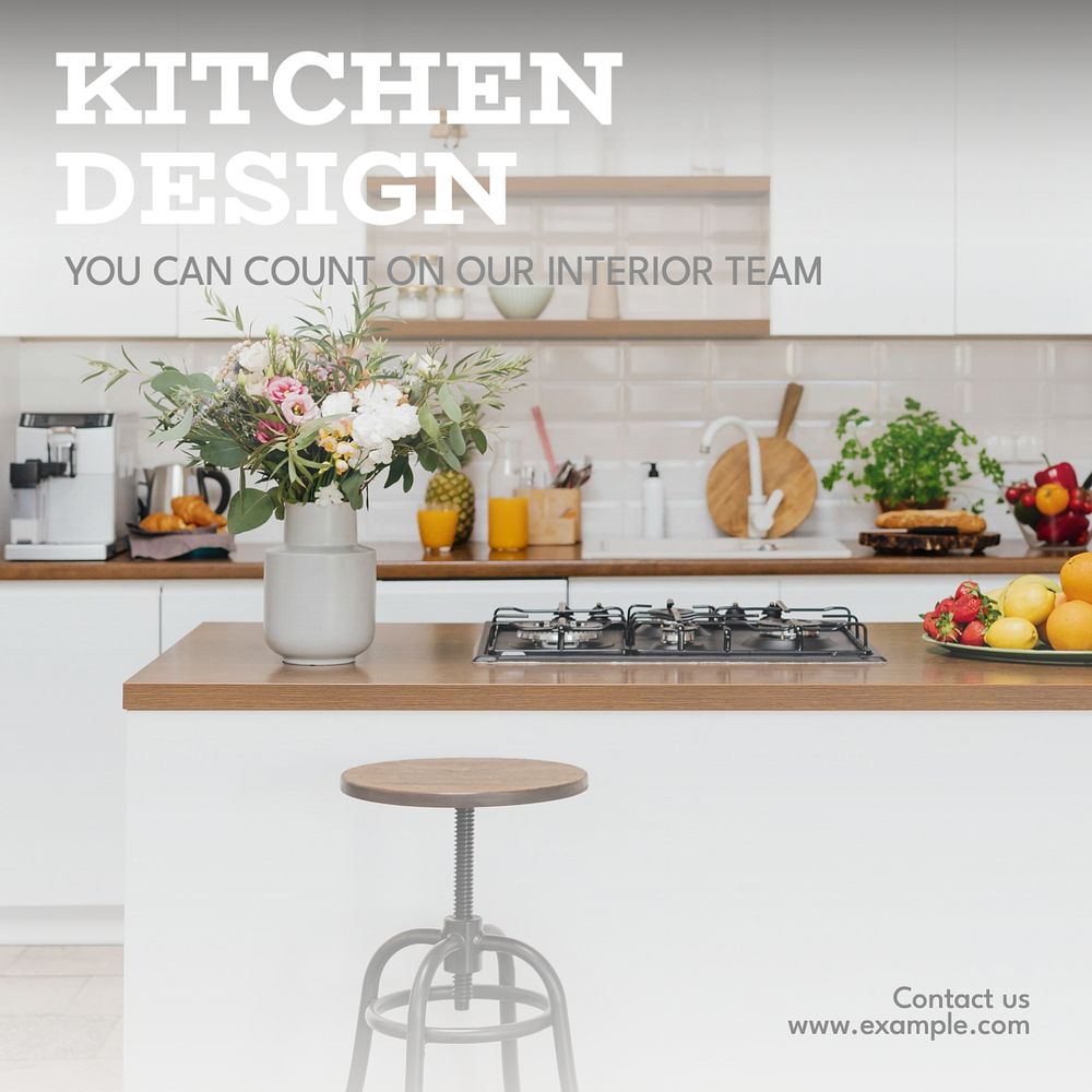Kitchen design Instagram post template, | Premium Editable Template ...