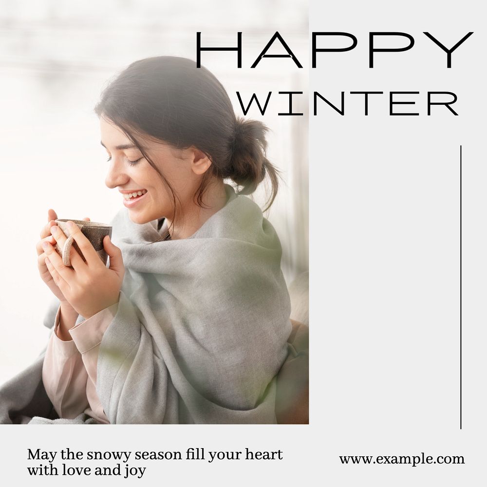 Happy winter Instagram post templates, | Premium Editable Template ...