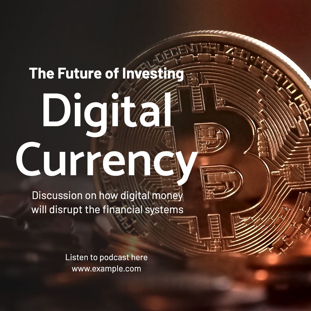 Digital currency Instagram post template, | Premium Editable Template ...