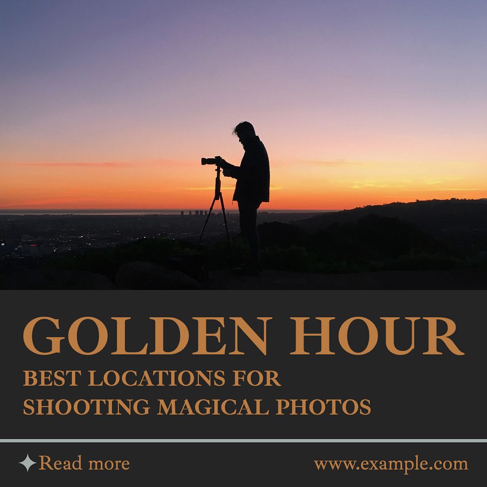 Golden hour Instagram post template, | Premium Editable Template - rawpixel