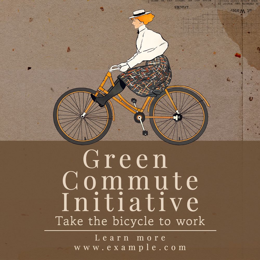 Green commute initiative Instagram post | Premium Editable Template ...