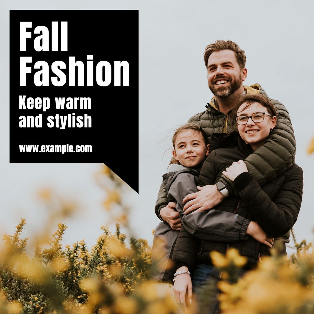 Fall fashion Instagram post template, | Premium Editable Template ...