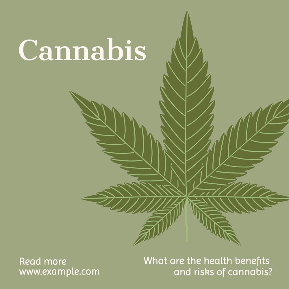 Cannabis Instagram post template, editable | Premium Editable Template ...