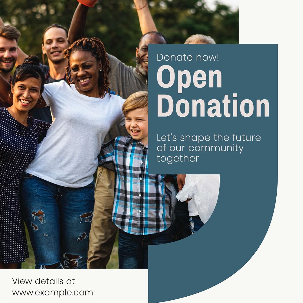 Open donation Instagram post template, | Free Editable Template - rawpixel