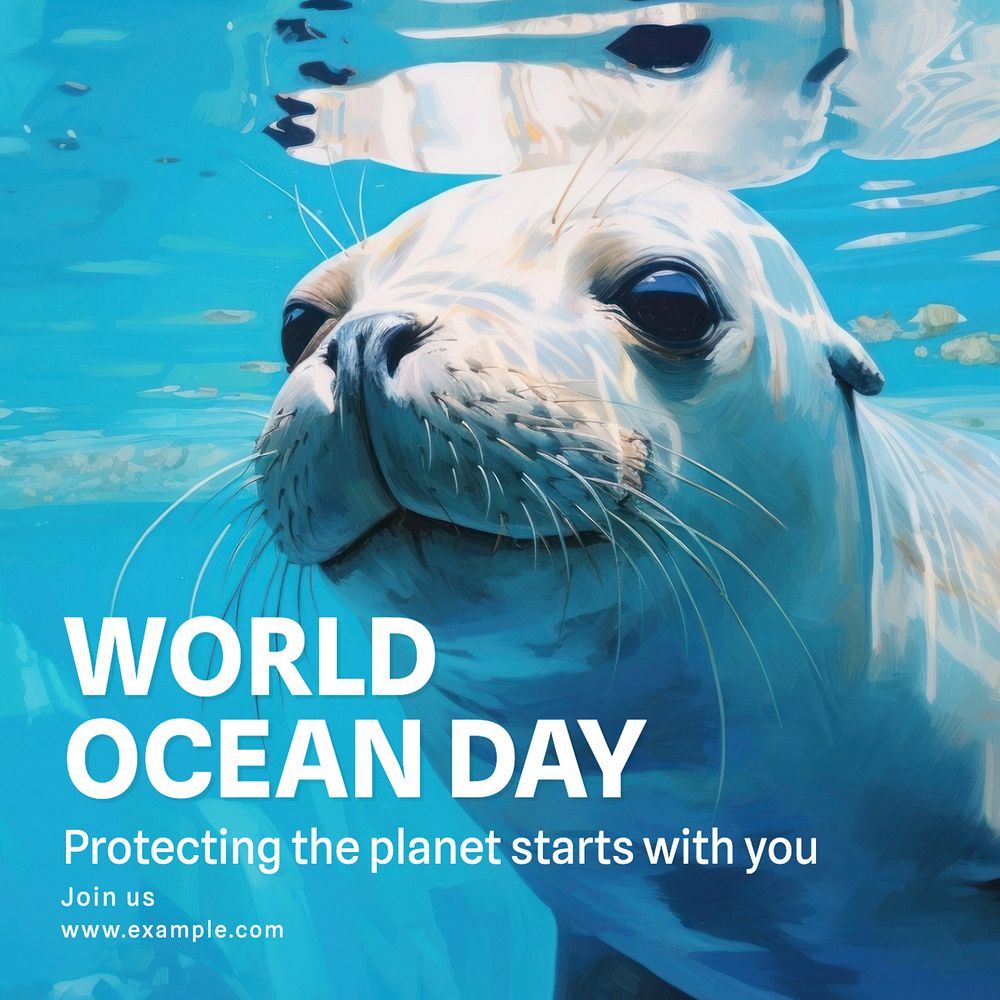 World ocean day Instagram post | Premium Editable Template - rawpixel