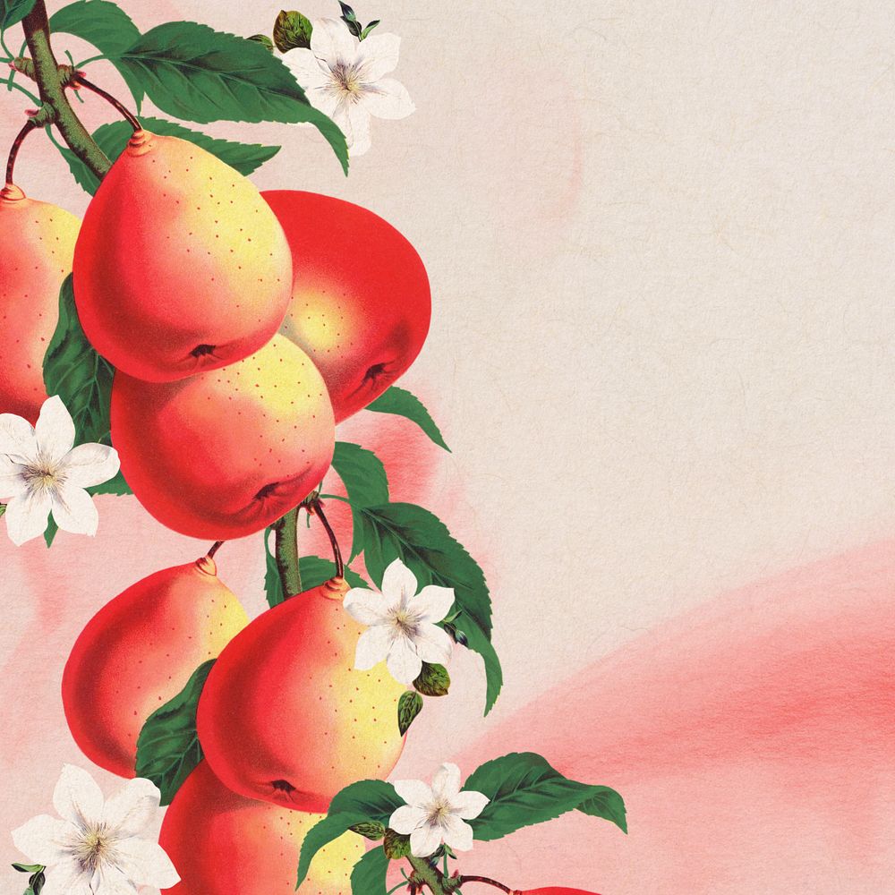 Pear border, vintage illustration, editable | Premium Editable Design ...