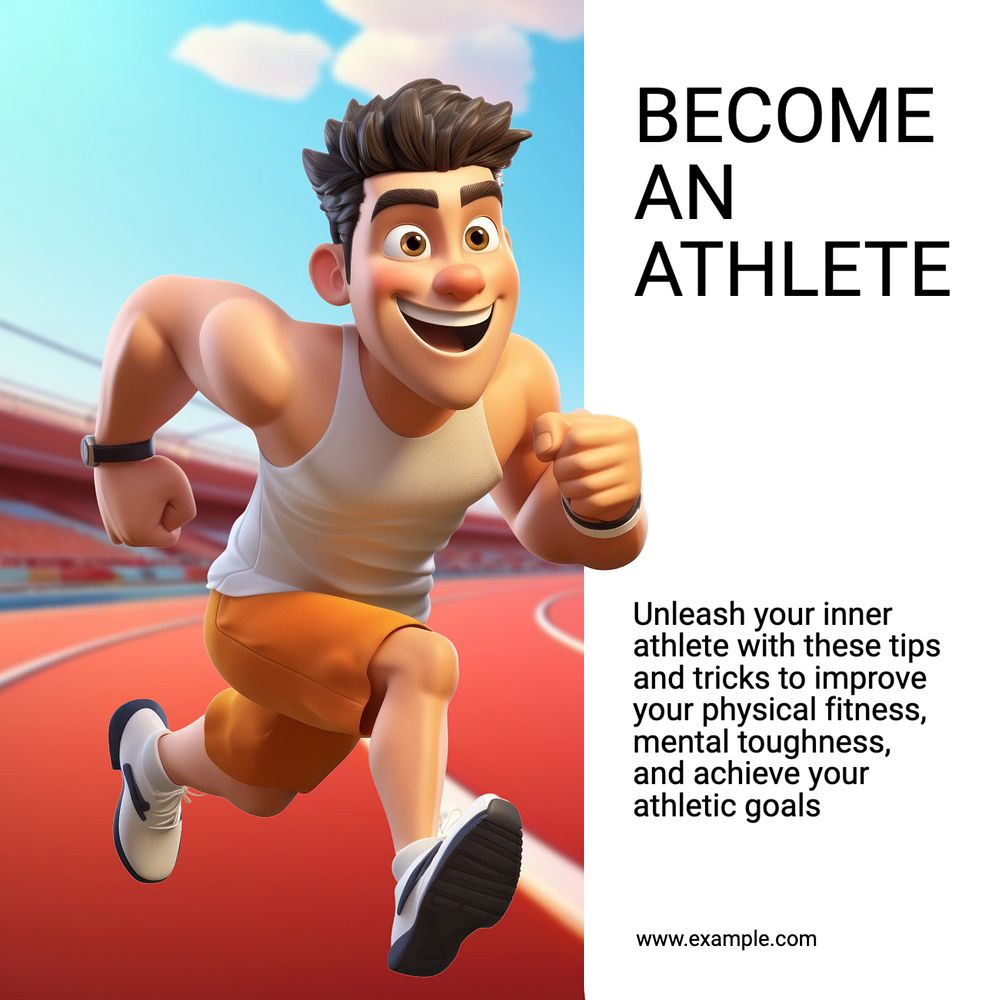 Become athlete Instagram post template | Premium Editable Template ...