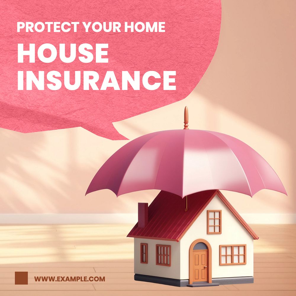House insurance Instagram post template, | Premium Editable Template ...
