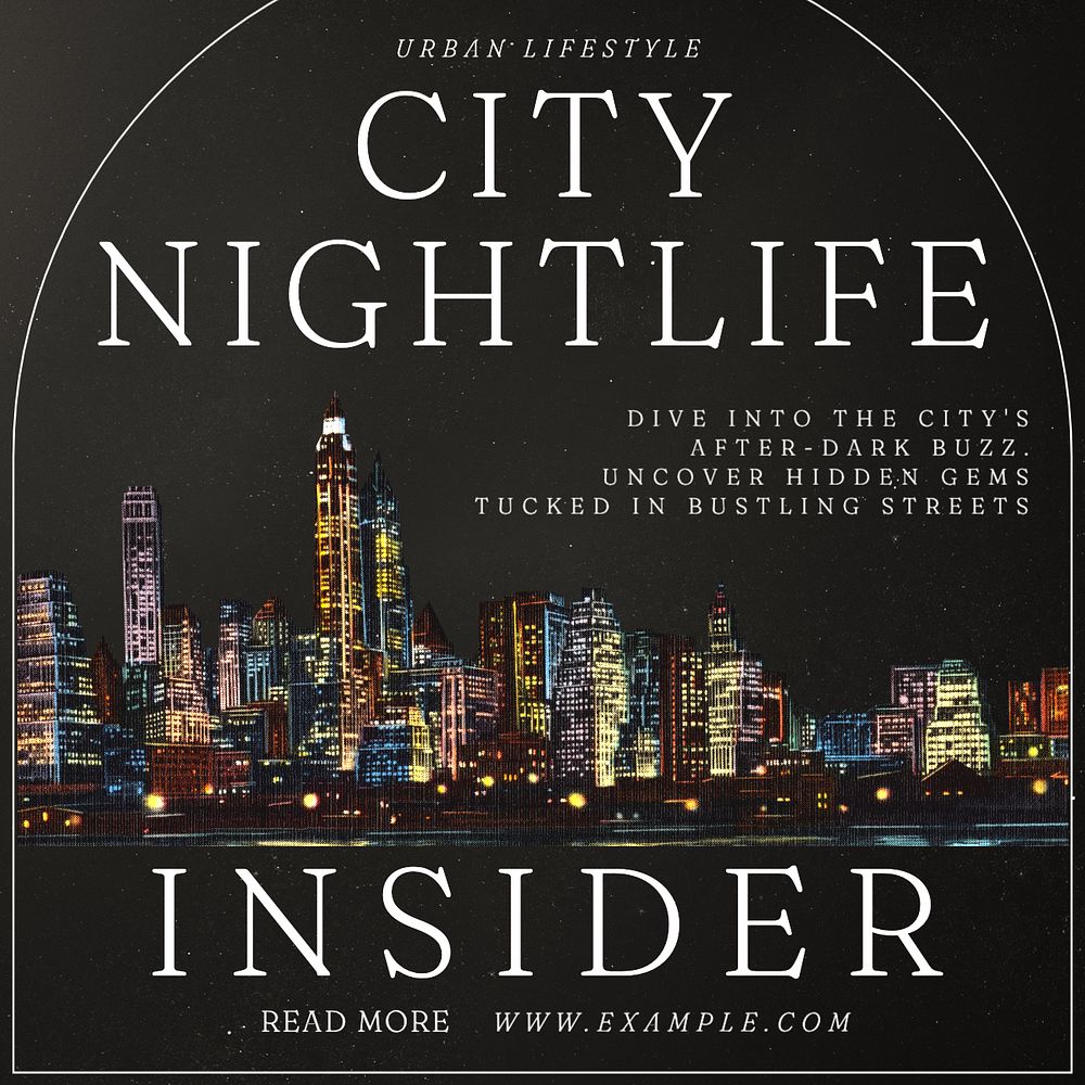 Nightlife city insider Instagram post | Premium Editable Template ...