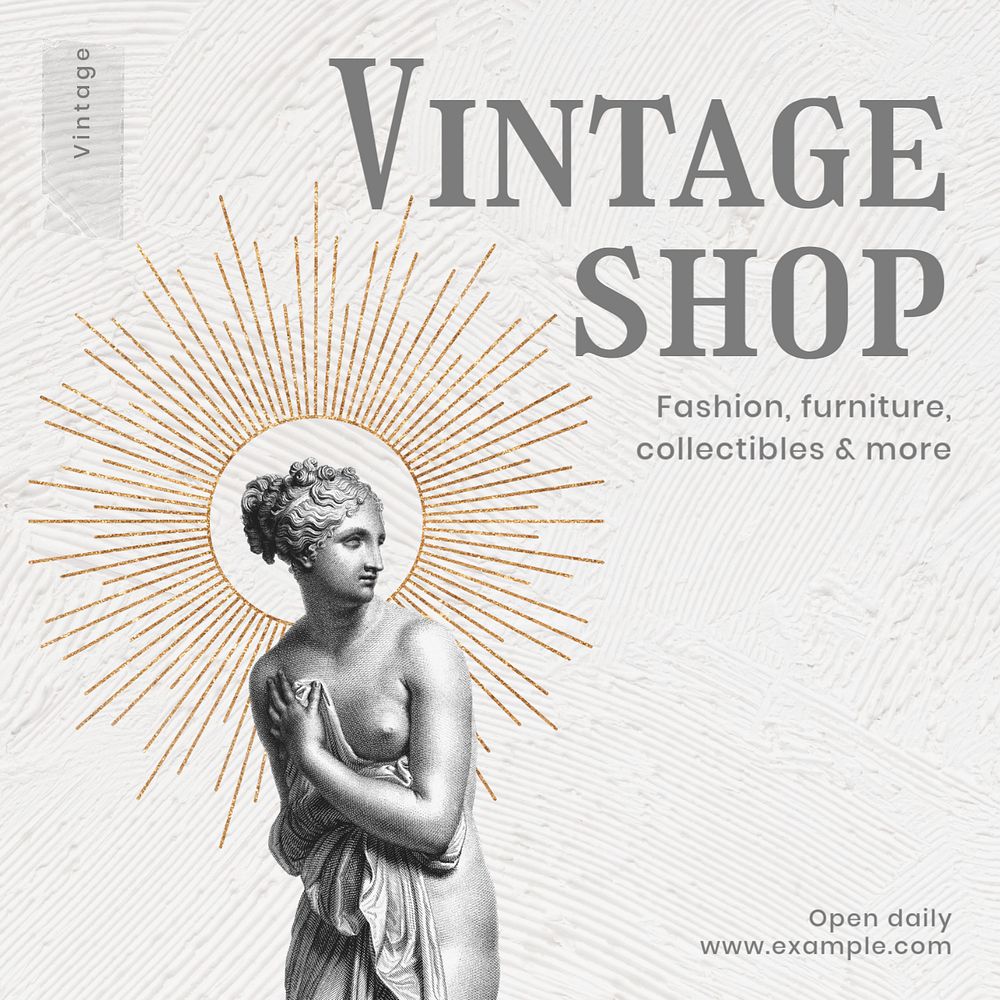 Vintage shop Facebook post template, | Premium Editable Template - rawpixel