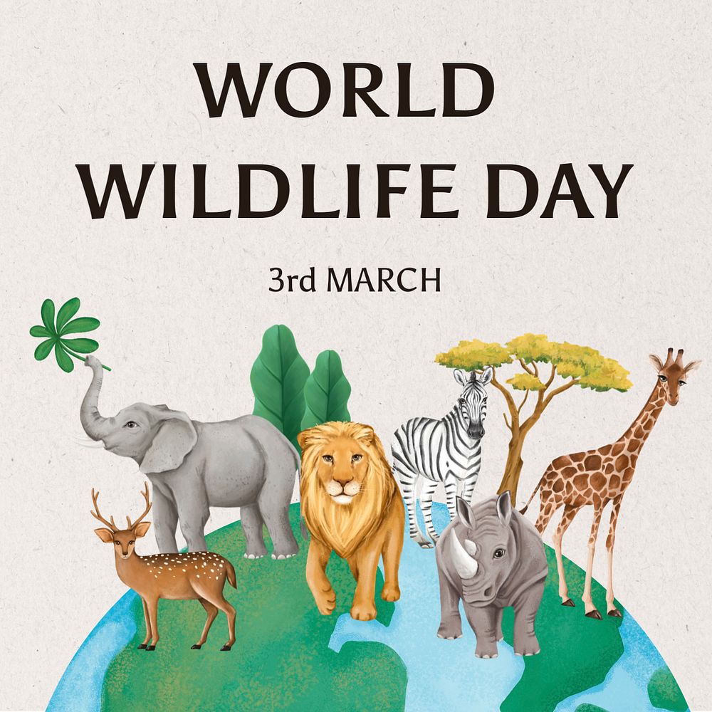 Wildlife conservation Instagram post template, | Free Editable Template ...