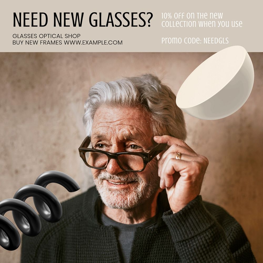 Optical shop Instagram ad template, | Premium Editable Template - rawpixel