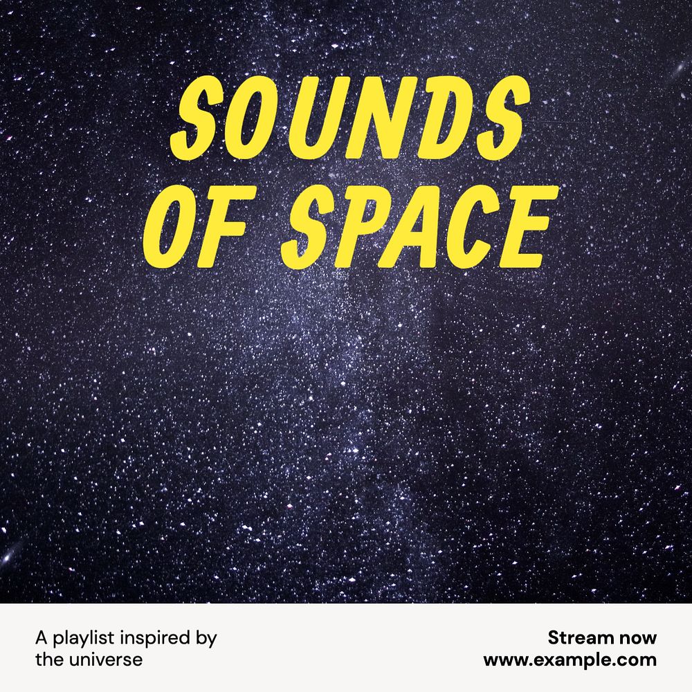 Space playlist Instagram post template, | Premium Editable Template ...
