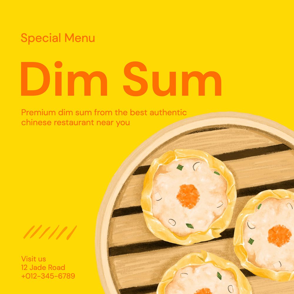 Dim sum Instagram post template, | Premium Editable Template - rawpixel