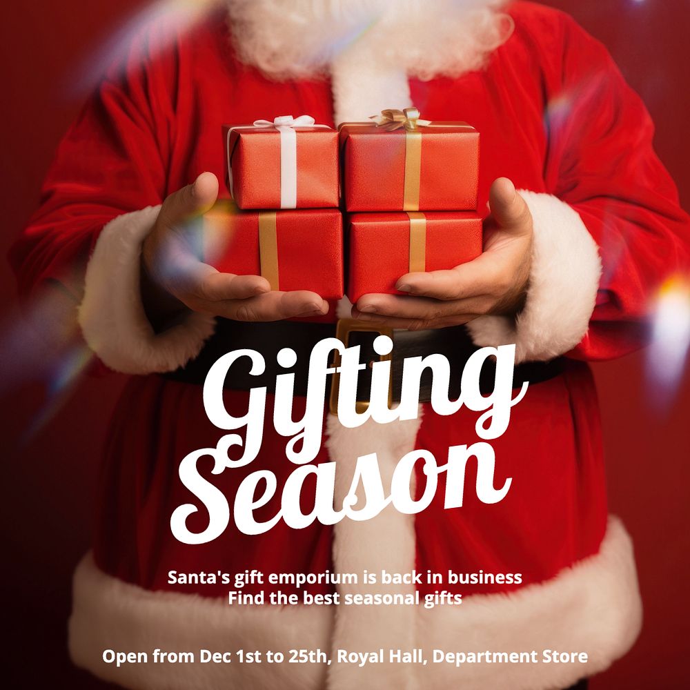 Christmas gift shop Instagram post | Premium Editable Template - rawpixel