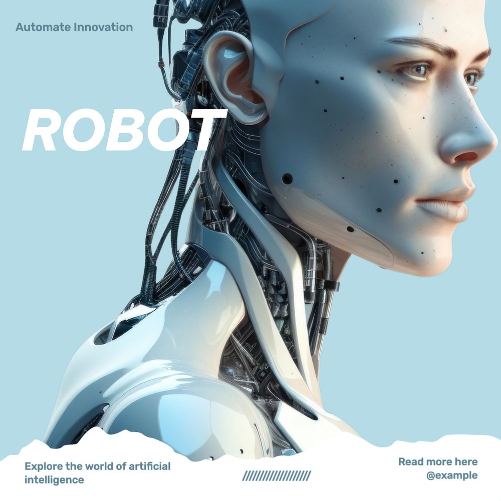 Robot Instagram post template, editable | Premium Editable Template ...