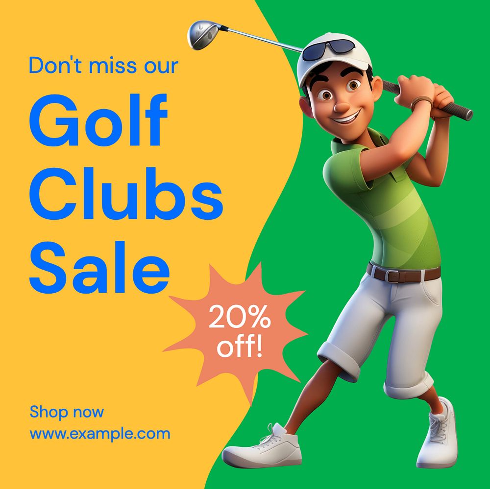 Golf sale Instagram post template | Premium Editable Template - rawpixel