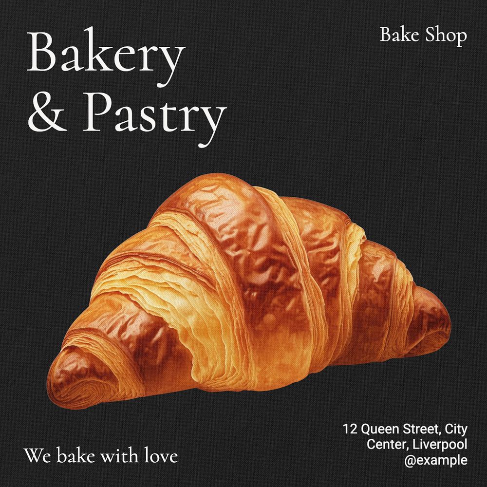 Bakery & pastry Instagram post | Premium Editable Template - rawpixel