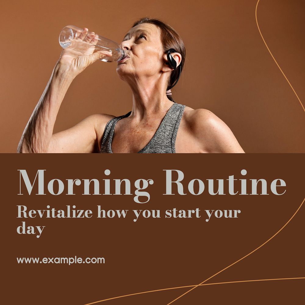 Morning routine Instagram post template, | Premium Editable Template ...