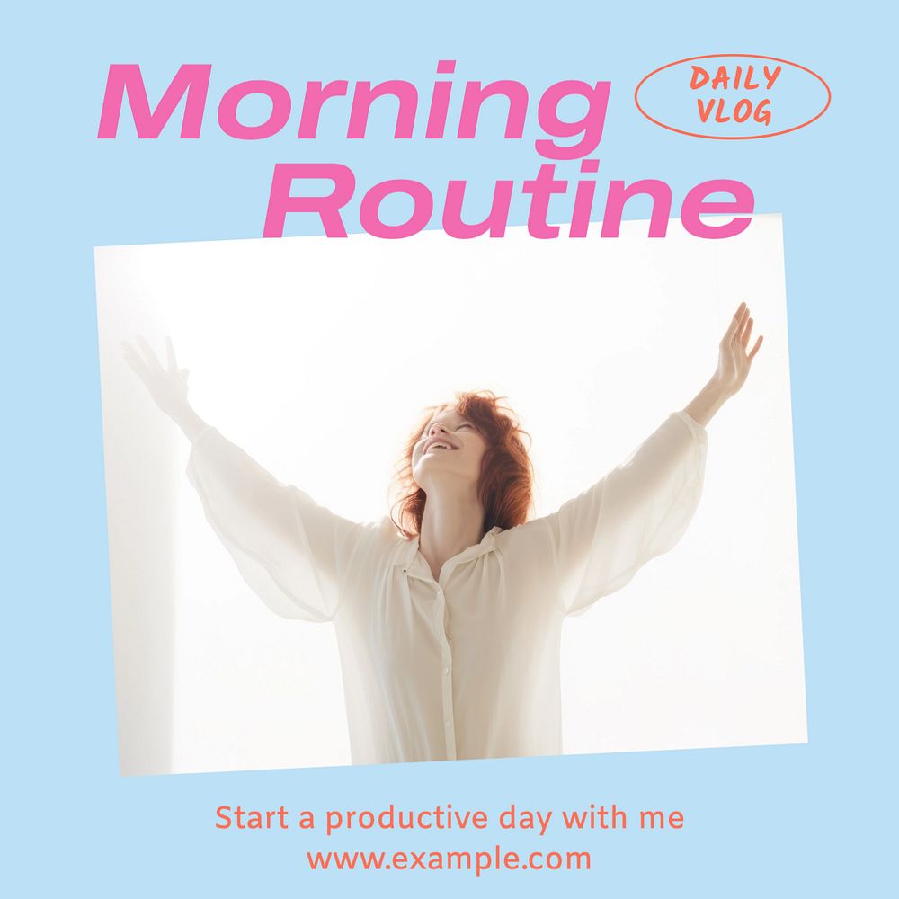 Morning routine Instagram post template, | Premium Editable Template ...