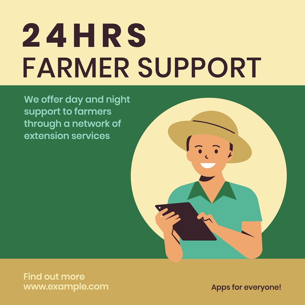 Farmer support Facebook post template, | Premium Editable Template ...