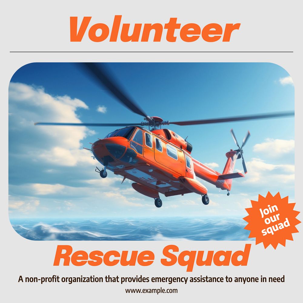 Volunteer rescue squad Instagram post | Premium Editable Template ...