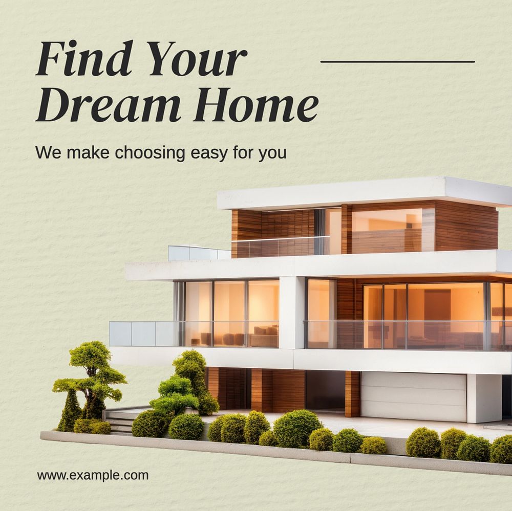 Dream home Instagram post template, | Premium Editable Template - rawpixel