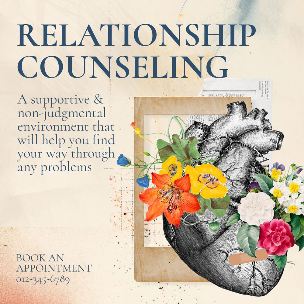 Relationship counseling Instagram post template, | Premium Editable ...