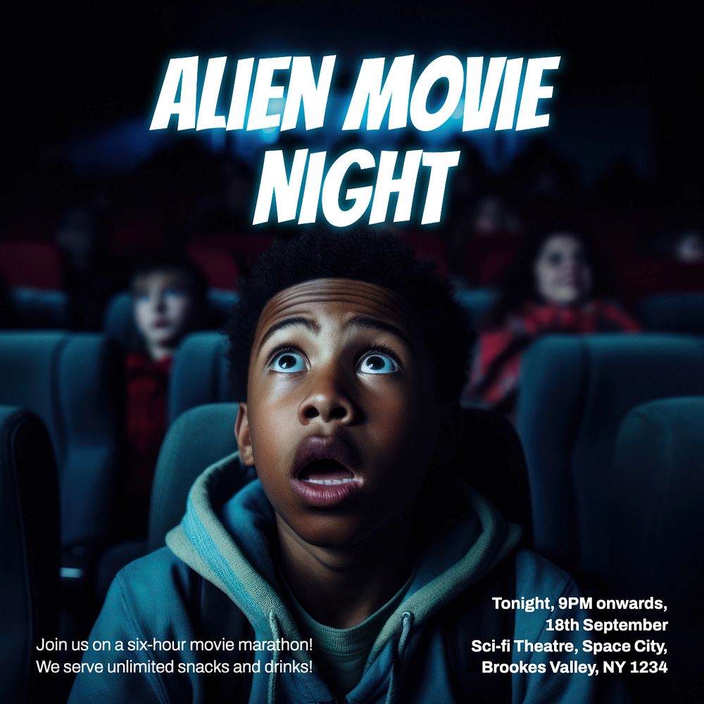 Alien movie night Instagram post | Premium Editable Template - rawpixel