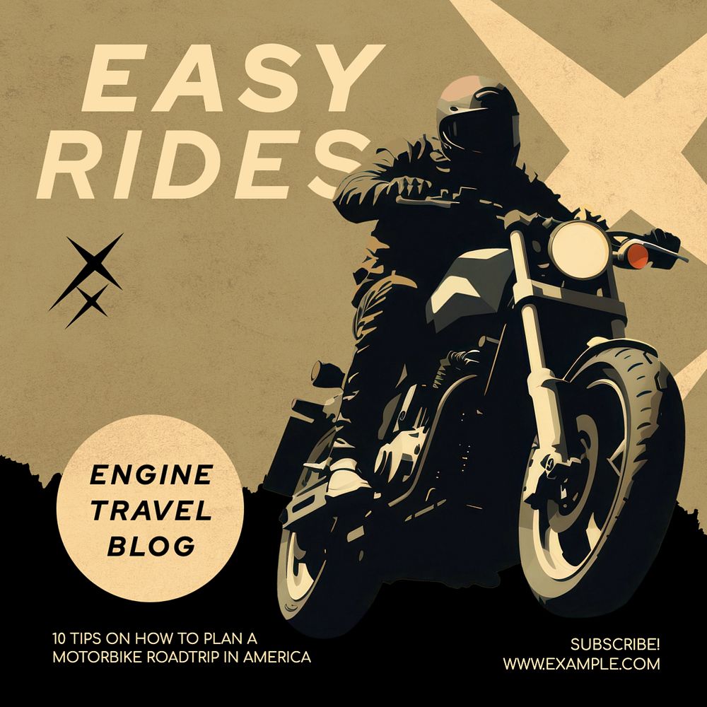 Easy rides Instagram post template, | Premium Editable Template - rawpixel