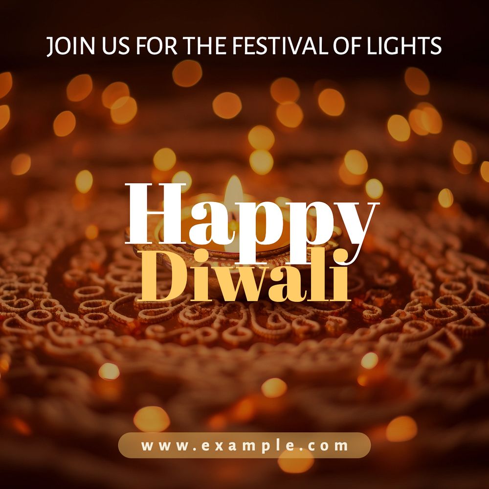 Happy Diwali Instagram post template, | Premium Editable Template ...