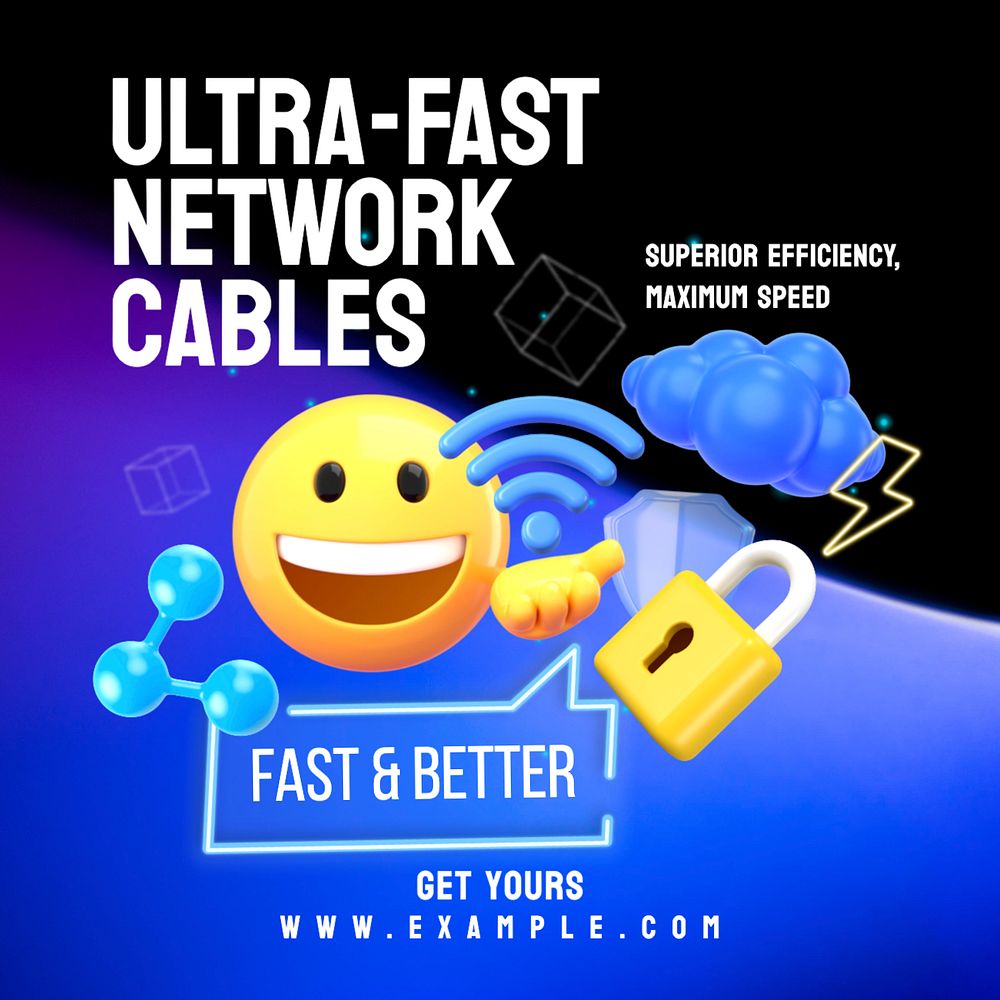 Network cables Instagram post template | Premium Editable Template ...