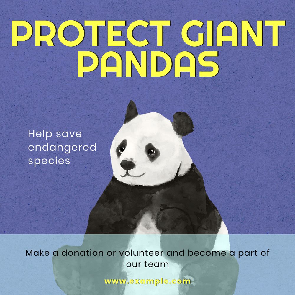 Protect giant panda Instagram post | Free Editable Template - rawpixel