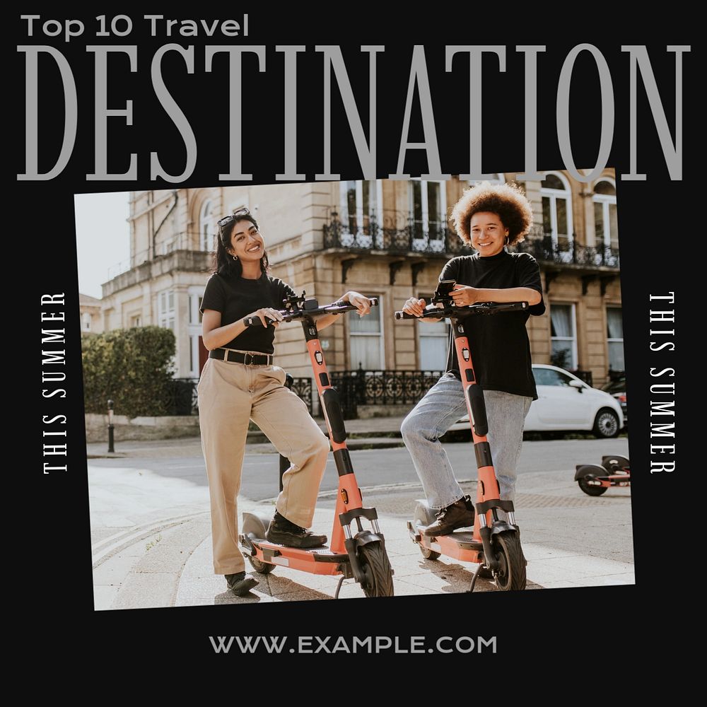 Top 10 travel destination Instagram | Premium Editable Template - rawpixel