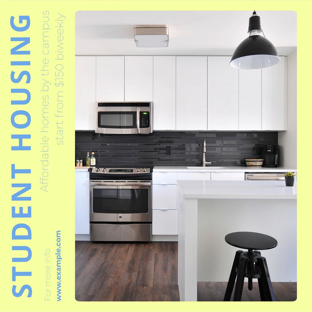 Student housing Instagram post template, | Premium Editable Template ...