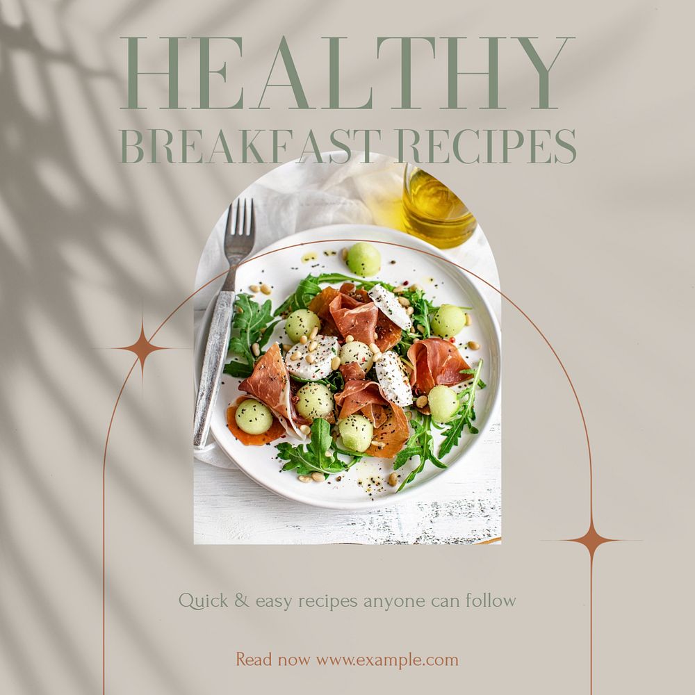 Healthy breakfast Instagram post template, | Premium Editable Template ...