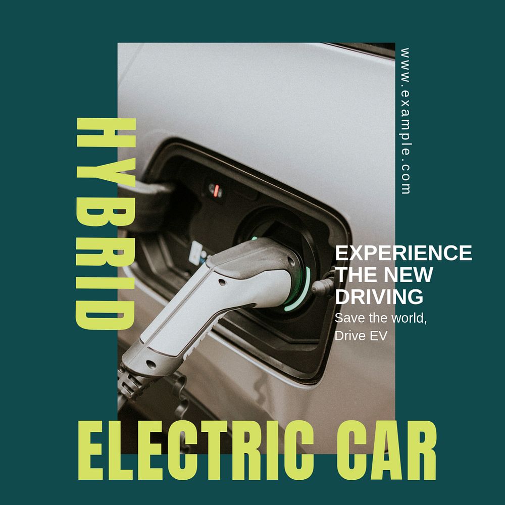 Hybrid electric car Instagram post | Premium Editable Template - rawpixel