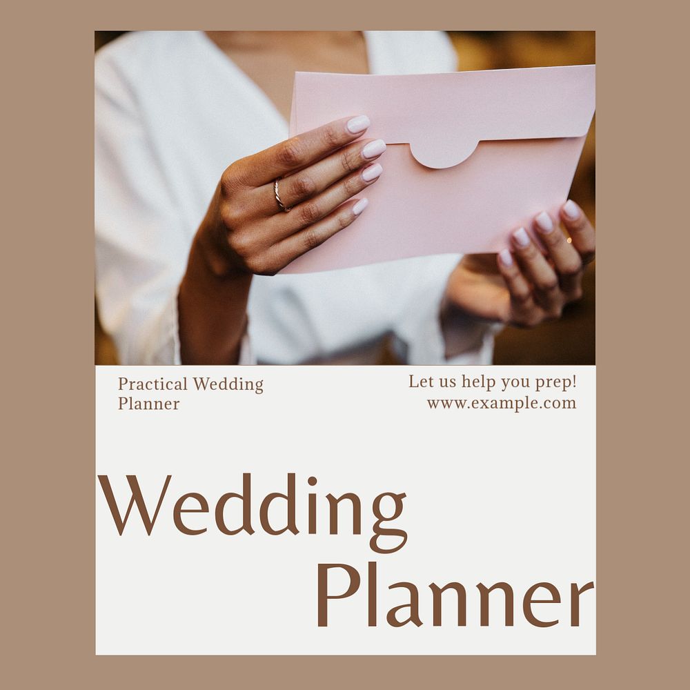 Wedding planner Instagram post template | Premium Editable Template ...