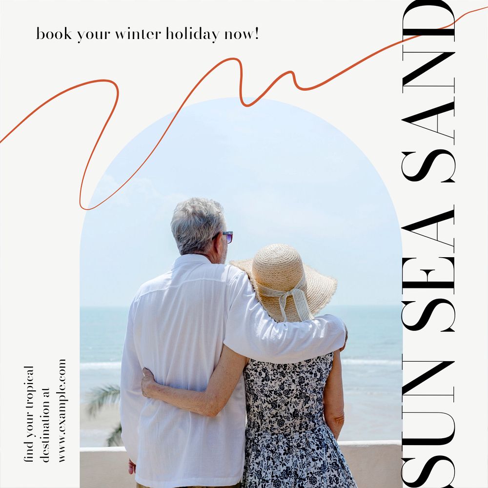 Sea, sun, sand Instagram post | Premium Editable Template - rawpixel