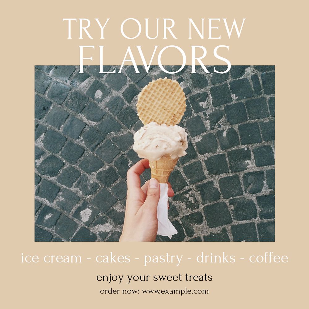 Sweet flavors Instagram post template, | Premium Editable Template - rawpixel