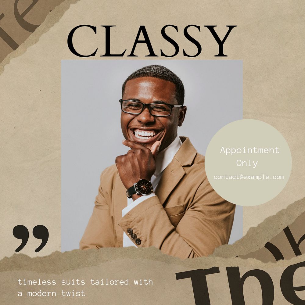 Suit tailor ads Instagram post | Premium Editable Template - rawpixel