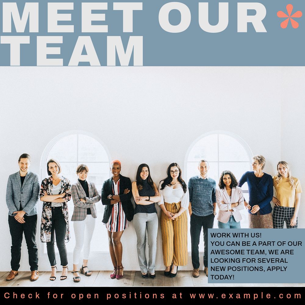 Meet our team Instagram post | Premium Editable Template - rawpixel