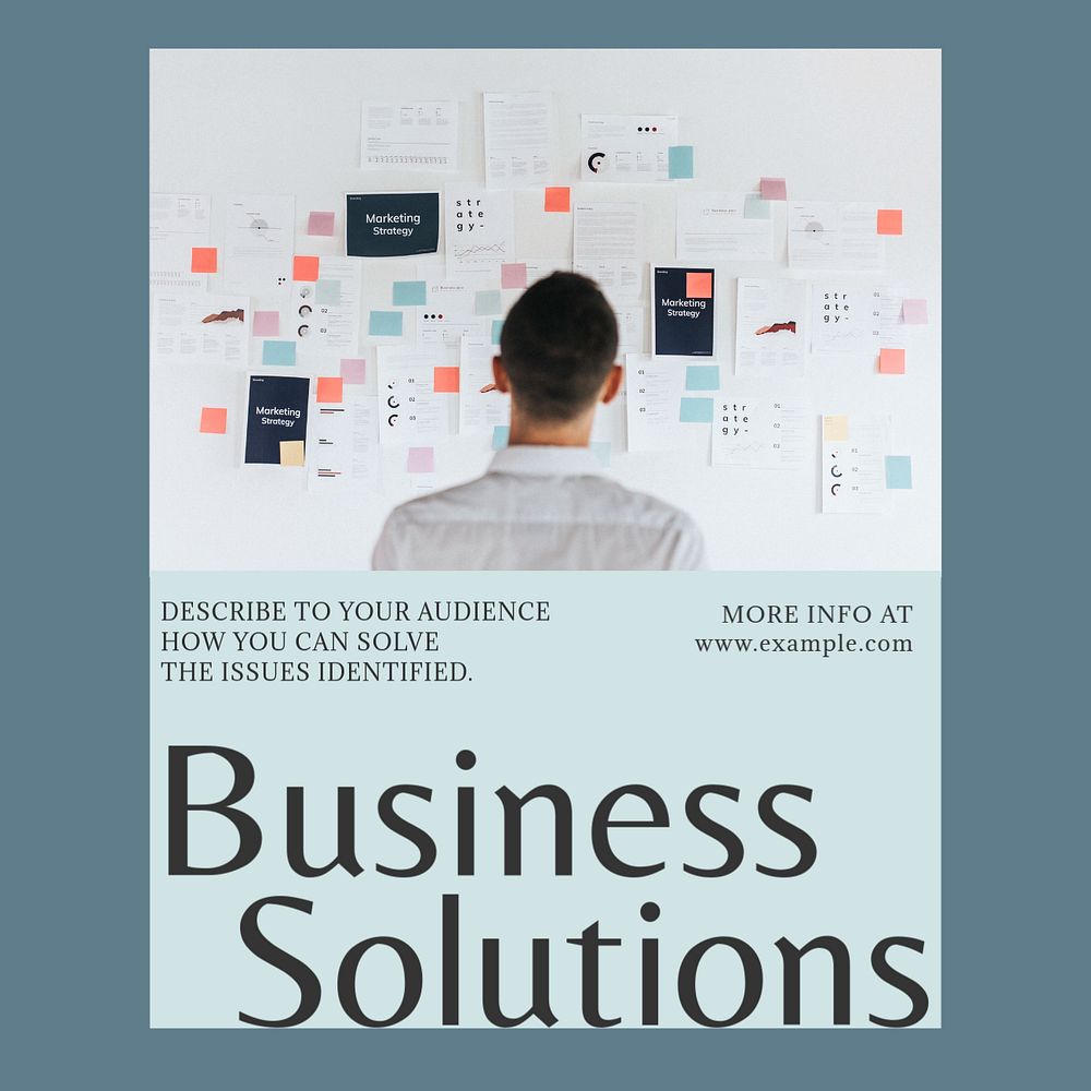 Business solutions Instagram post template, | Premium Editable Template ...
