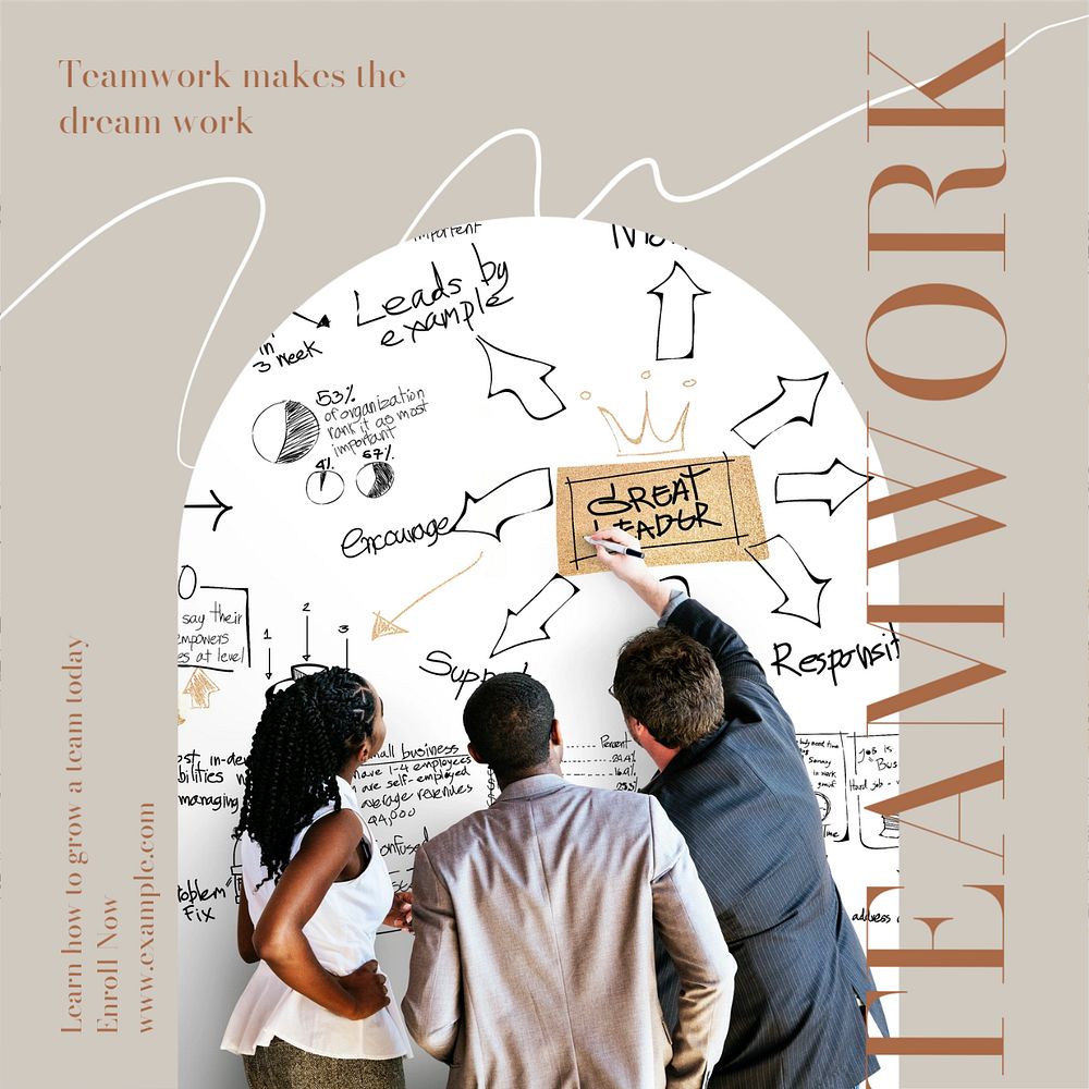 Teamwork class Instagram post template, | Premium Editable Template ...