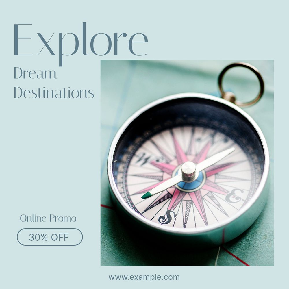 Dream destinations Instagram post template, | Premium Editable Template ...
