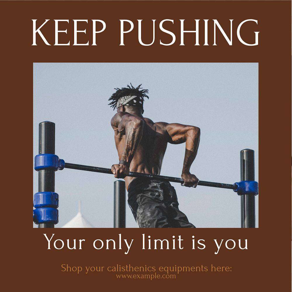 Keep pushing Instagram post template | Premium Editable Template - rawpixel