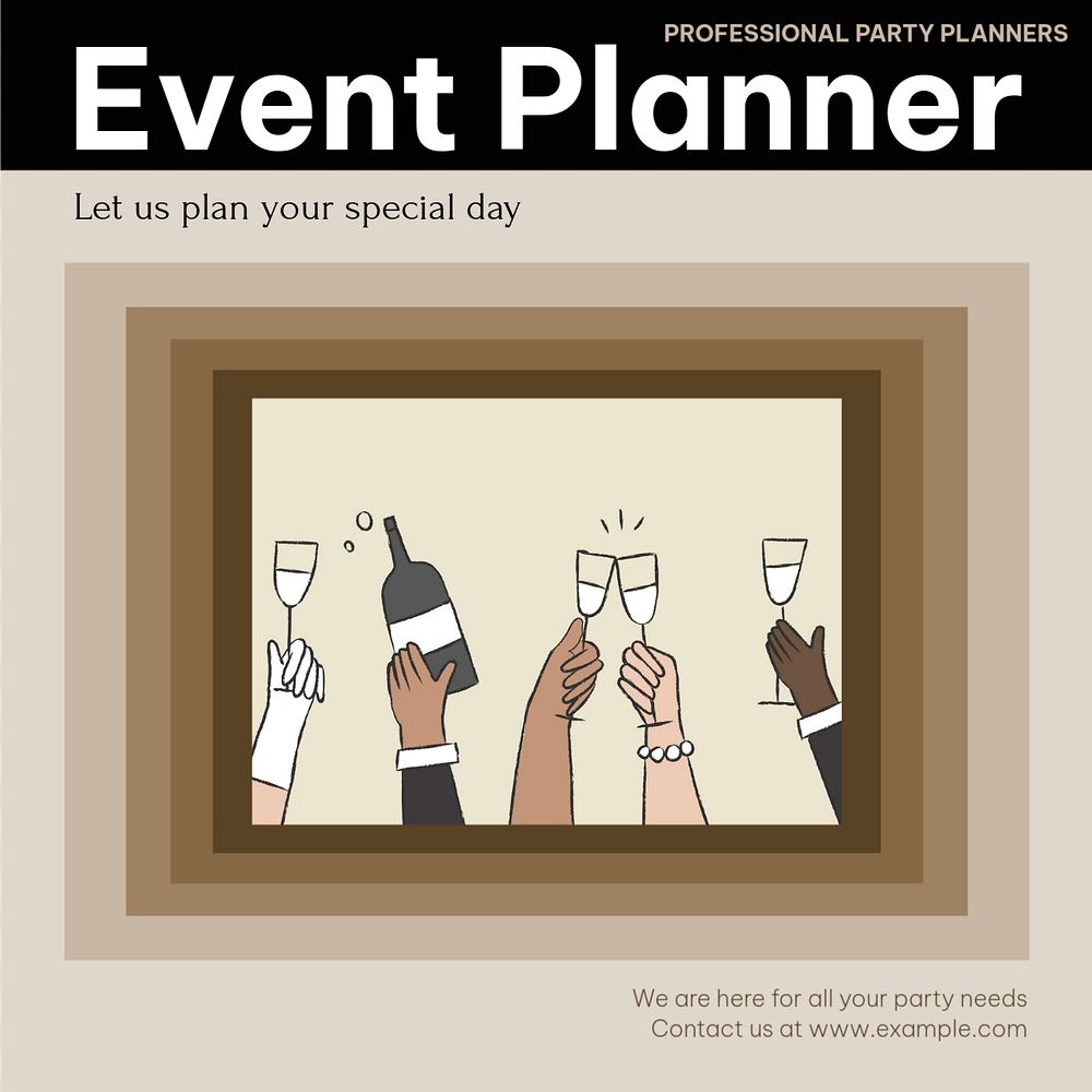 Event planner Instagram post template, | Premium Editable Template ...
