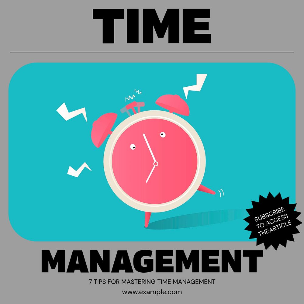 Time management Facebook post template, | Premium Editable Template ...